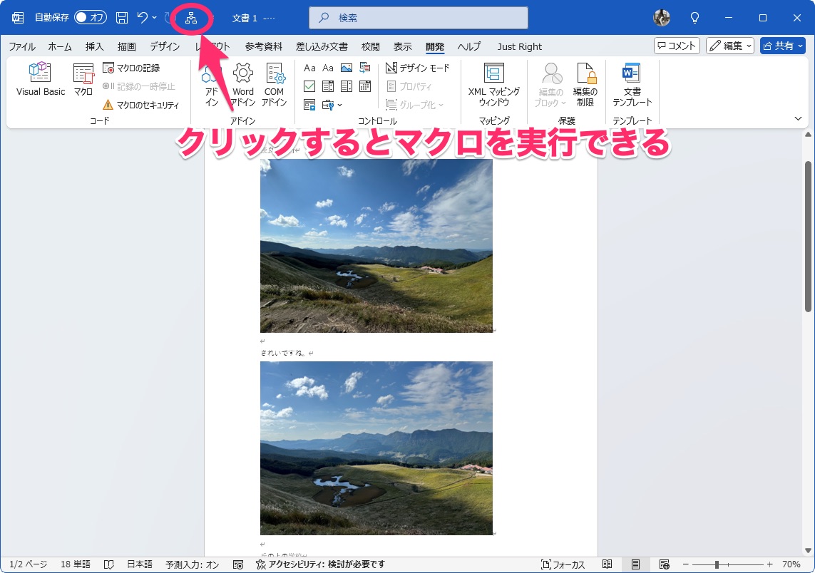 【Word】「行内」の画像をまとめてサイズ変更する方法【一括変更】